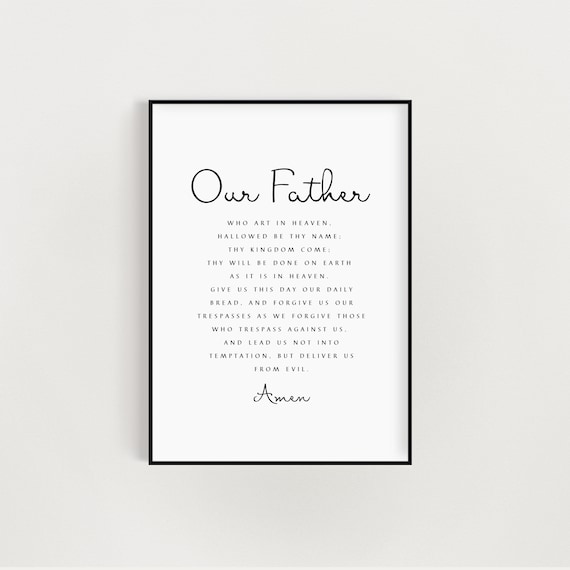 Lord's Prayer Our Father Digital Download Scripture | Etsy