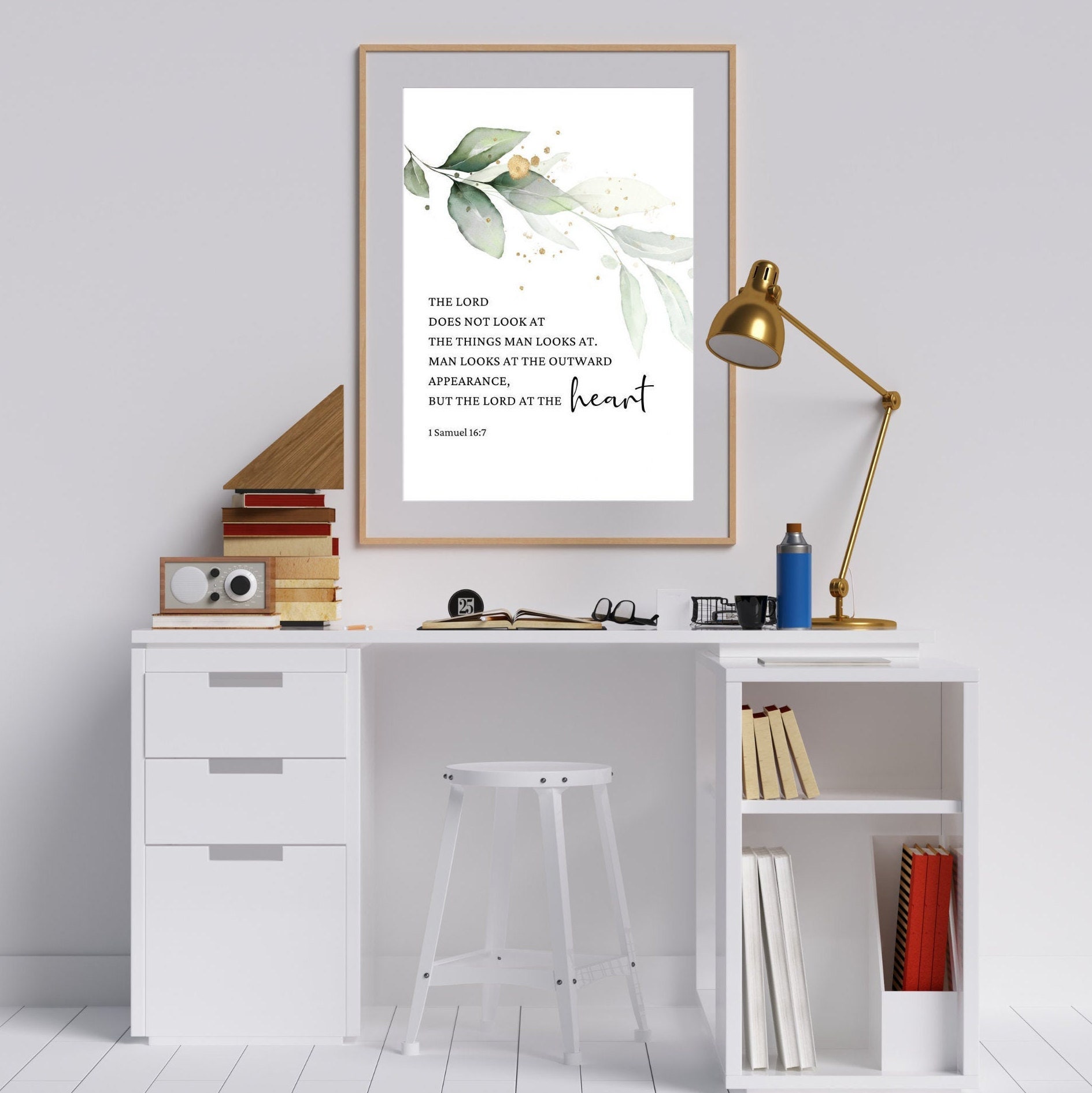 1 Samuel 16:7, Digital Download, Scripture Wall Art, Watercolour ...