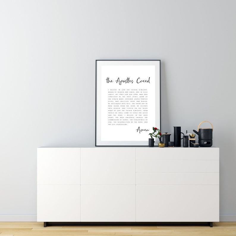 The Apostle's Creed, Digital Download for Christian, Bible Verse Wall ...
