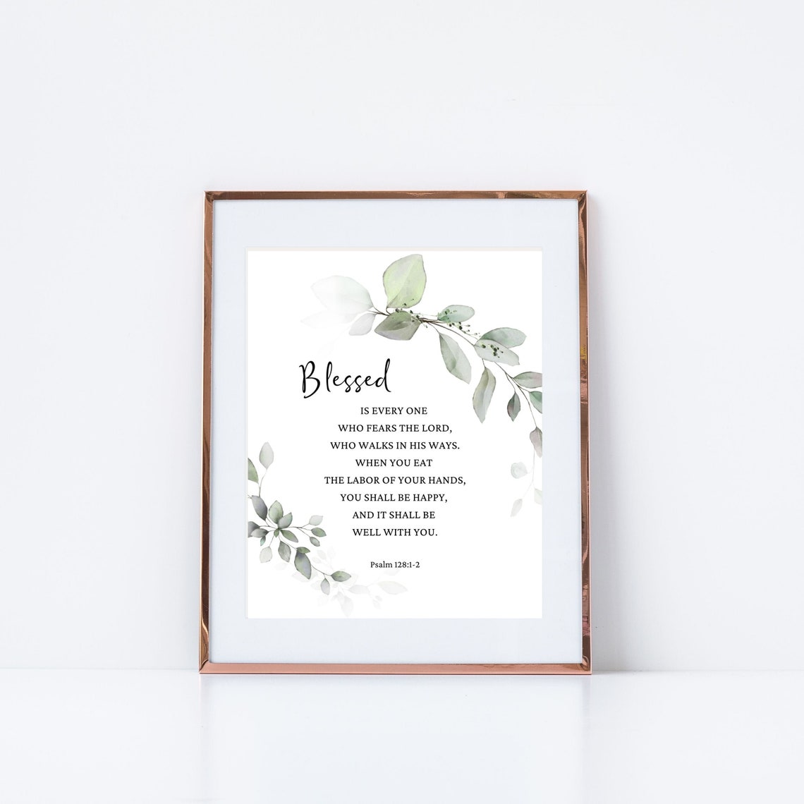 Psalm 128:1-2, Digital Download, Scripture Wall Art, Watercolour ...