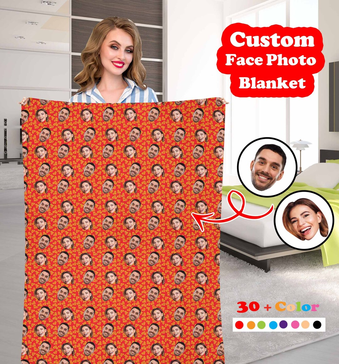 Custom Face Blanket, Personalized Blanket With Photo, Picture Print ...