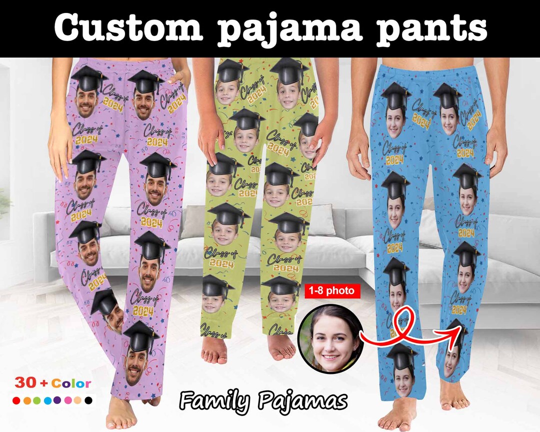 Customized Pajama Pants With Face, Personlized Women&men Long Pajama ...