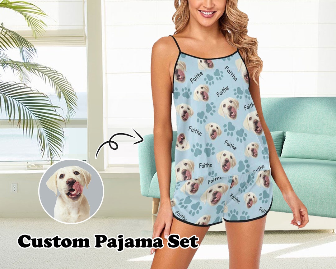 Custom Dog Photo & Name Cami Set Pet Dog Pajama Set Funny - Etsy