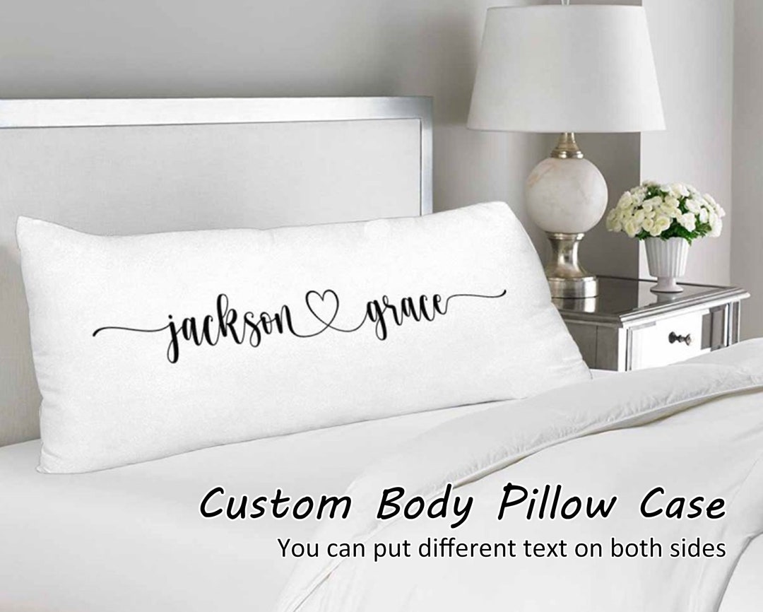 Personalized Name Body Pillow Cover: Custom Couple Gift - Etsy