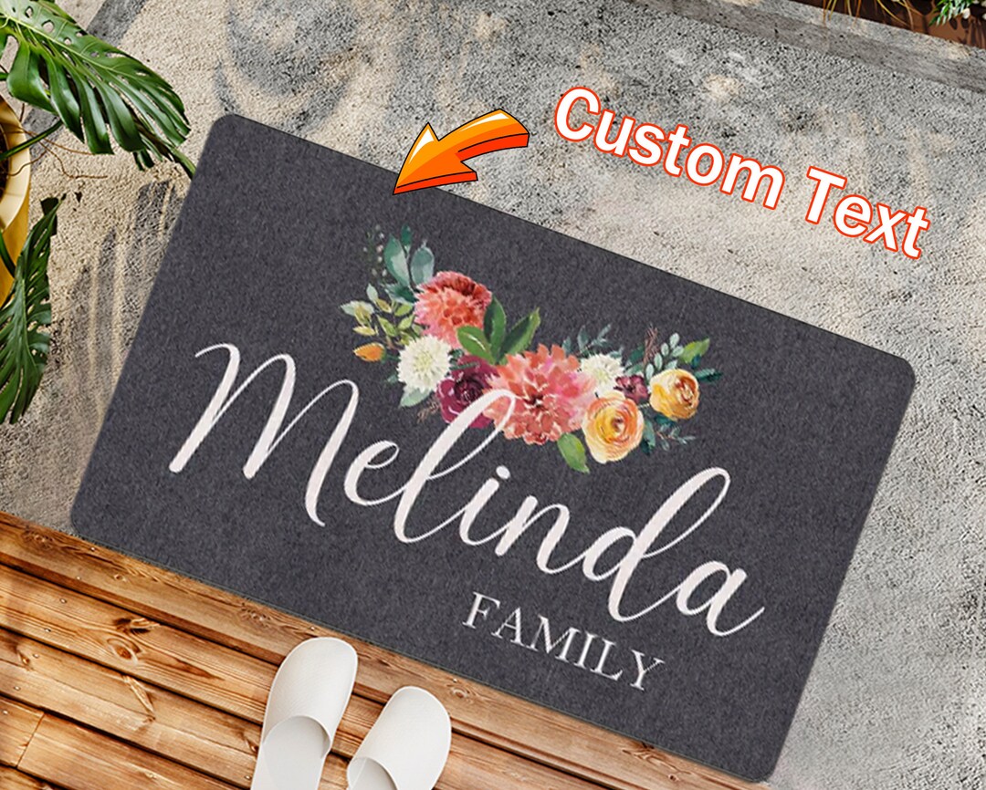 Custom Name Doormat Custom Text Door Mat Entrance Rug Indoor - Etsy