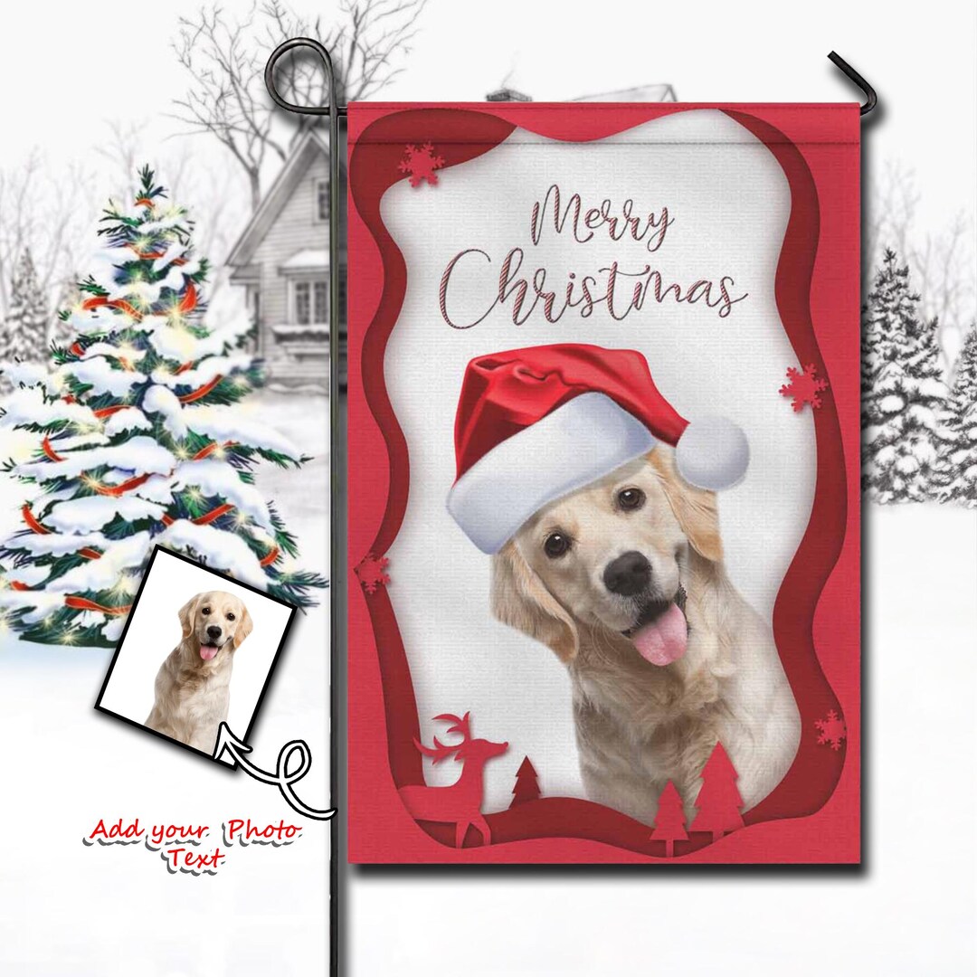 Custom Dog Garden Decoration, Personalized Christmas Pet Garden Flag ...