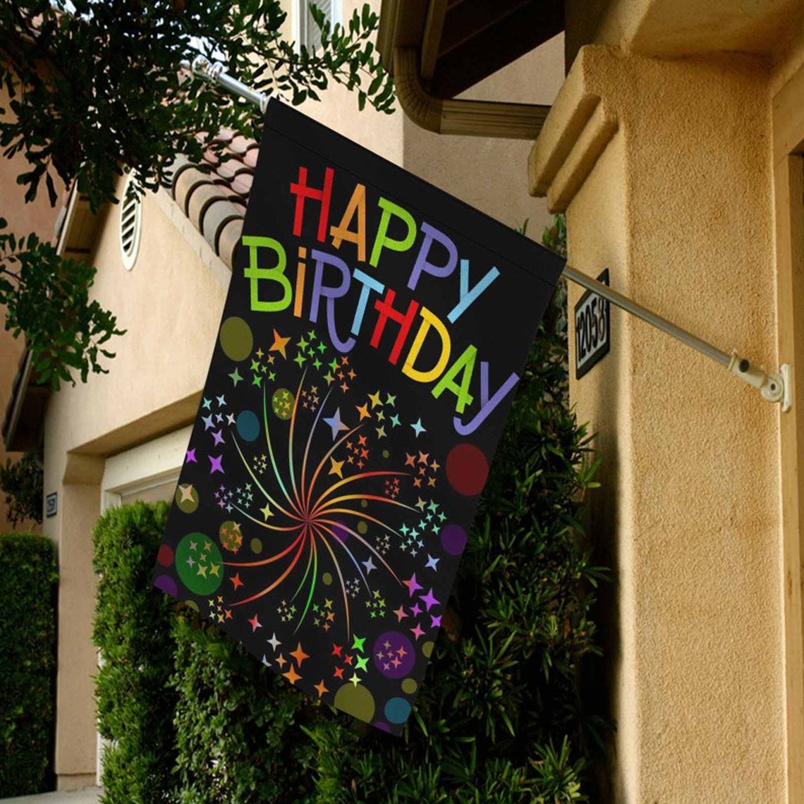 Happy Birthday Garden Flag Birthday Party Flag Birthday Yard - Etsy