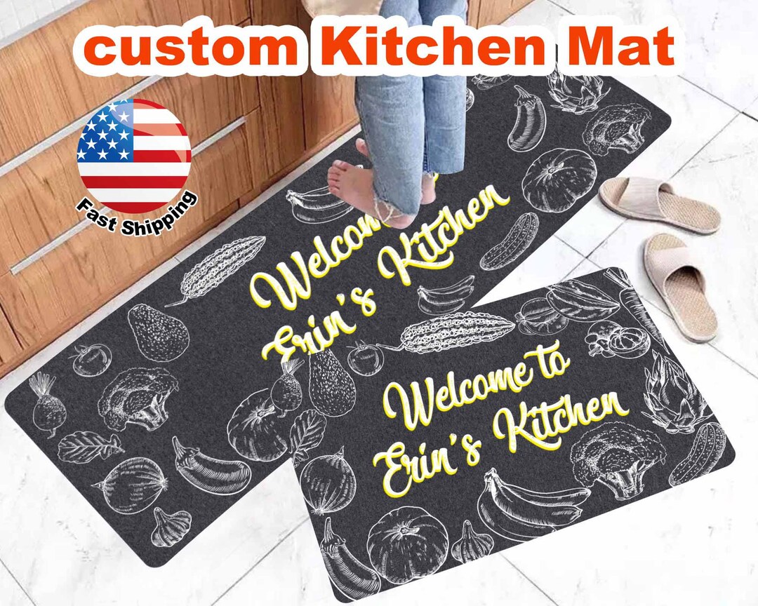 Custom Vegetable Kitchen Floor Mat: Non-slip Decorative Rug - Etsy