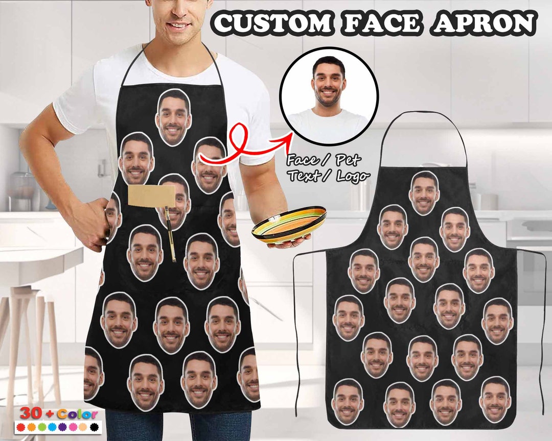 Personalized Faces Apron, Custom Photo Apron for Women Men, Custom ...