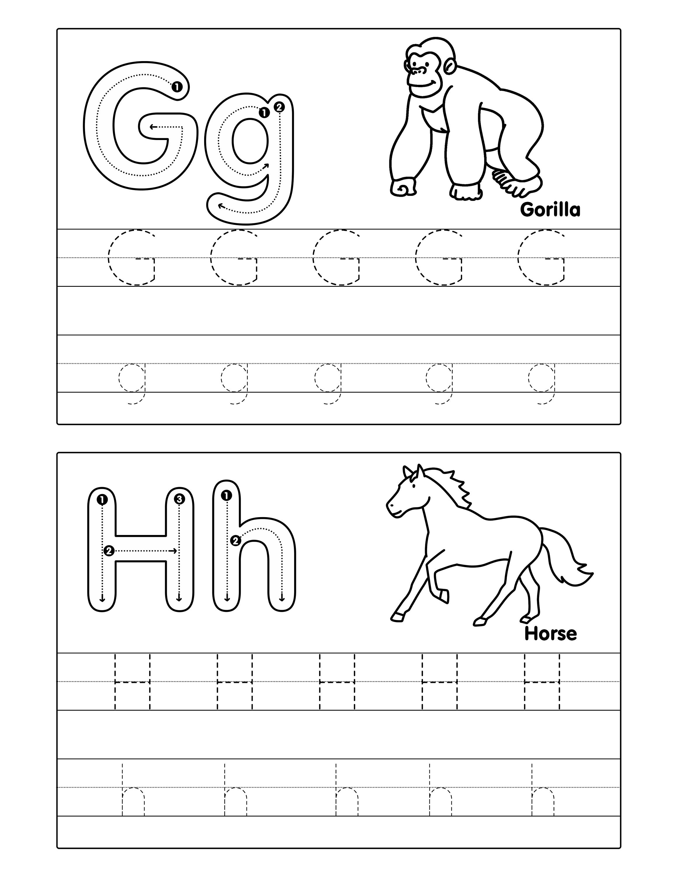 26 ABC Animal Phonics Tracing Cards Preschool Kindergarten Handwriting ...