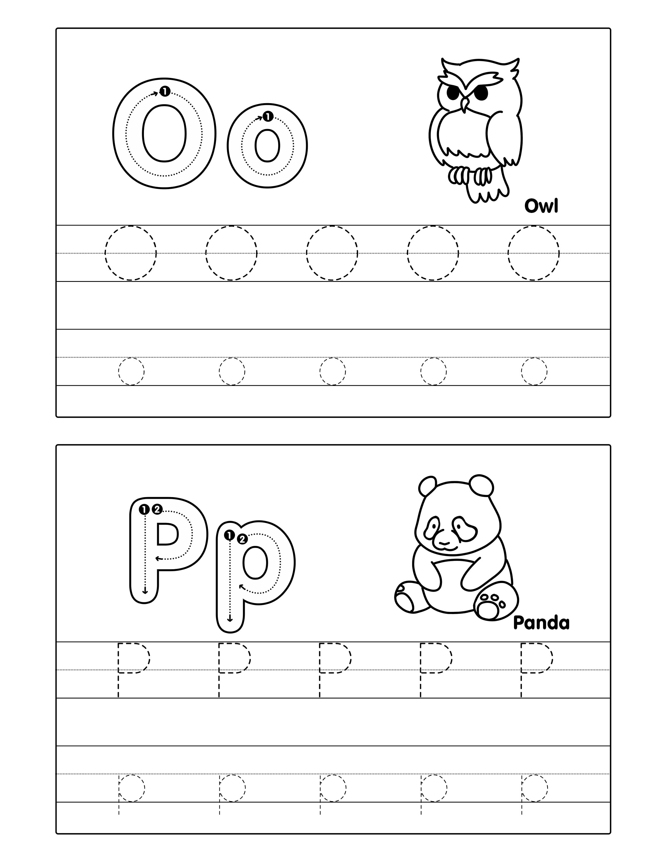 26 ABC Animal Phonics Tracing Cards Preschool Kindergarten Handwriting ...