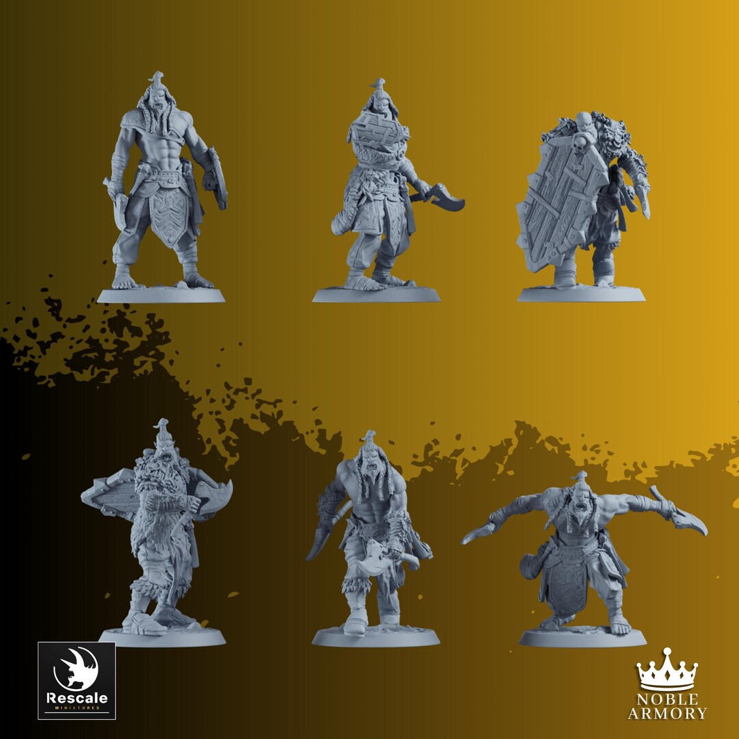 Orc Soldiers Axe Dnd Tabletop Games Wargames Miniature Primal ...