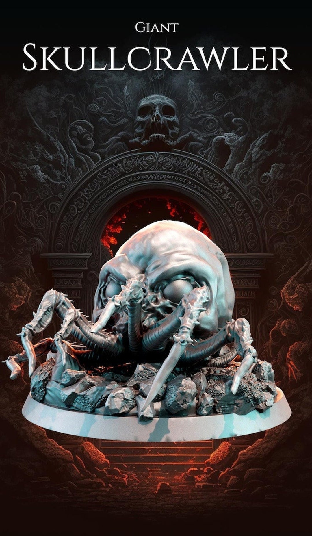 The Giant Skull Crawler Dnd Tabletop Games Wargames - Etsy