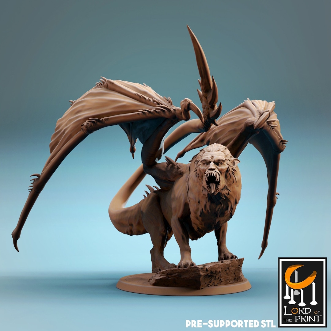 Manticore Dnd Tabletop Games Wargames Miniature Lord of the Print - Etsy