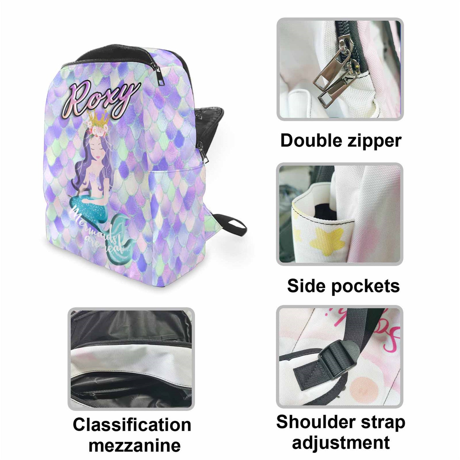 Personalized Mermaid Backpack With Name Custom School - Etsy