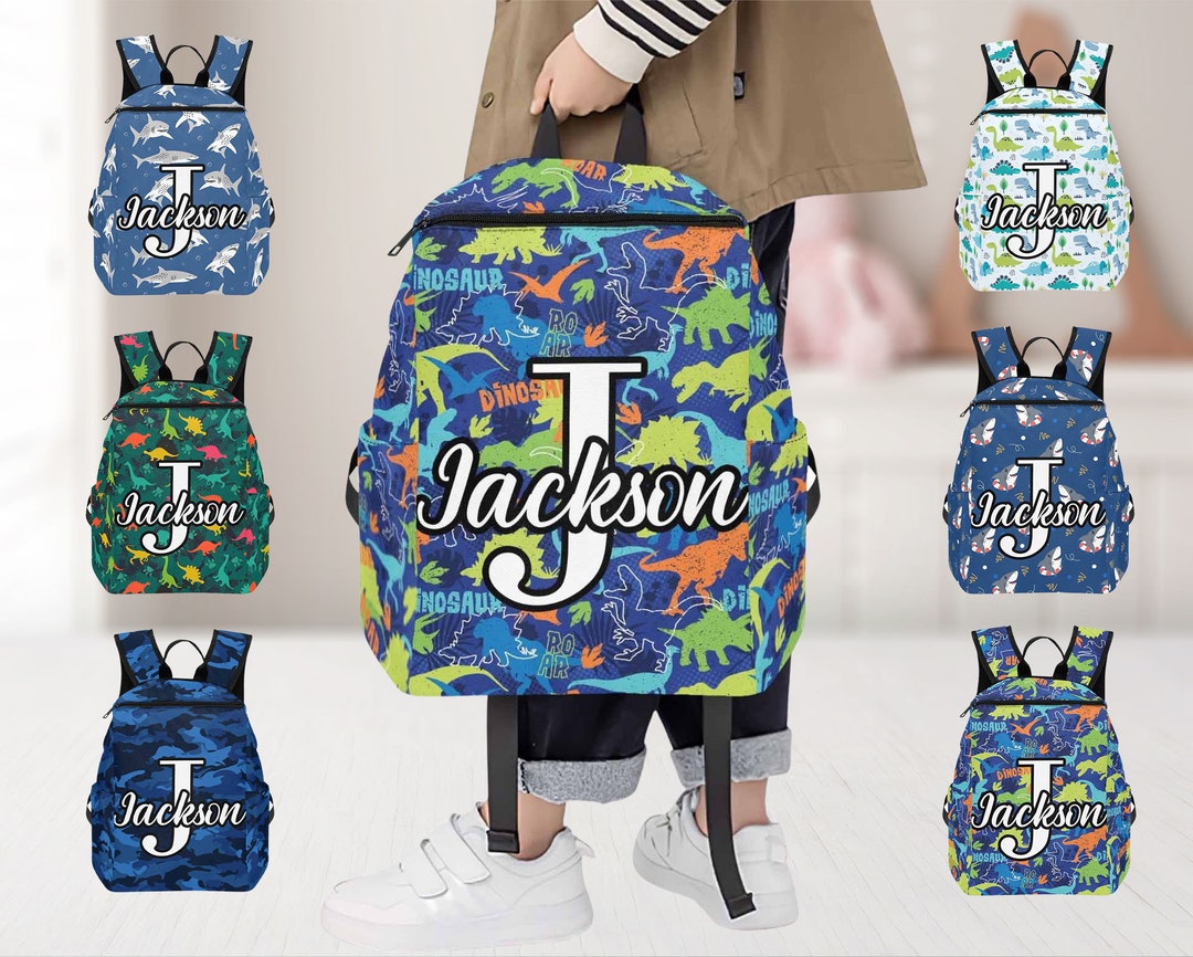 Custom Dinosaur Backpack With Name Personalized School - Etsy