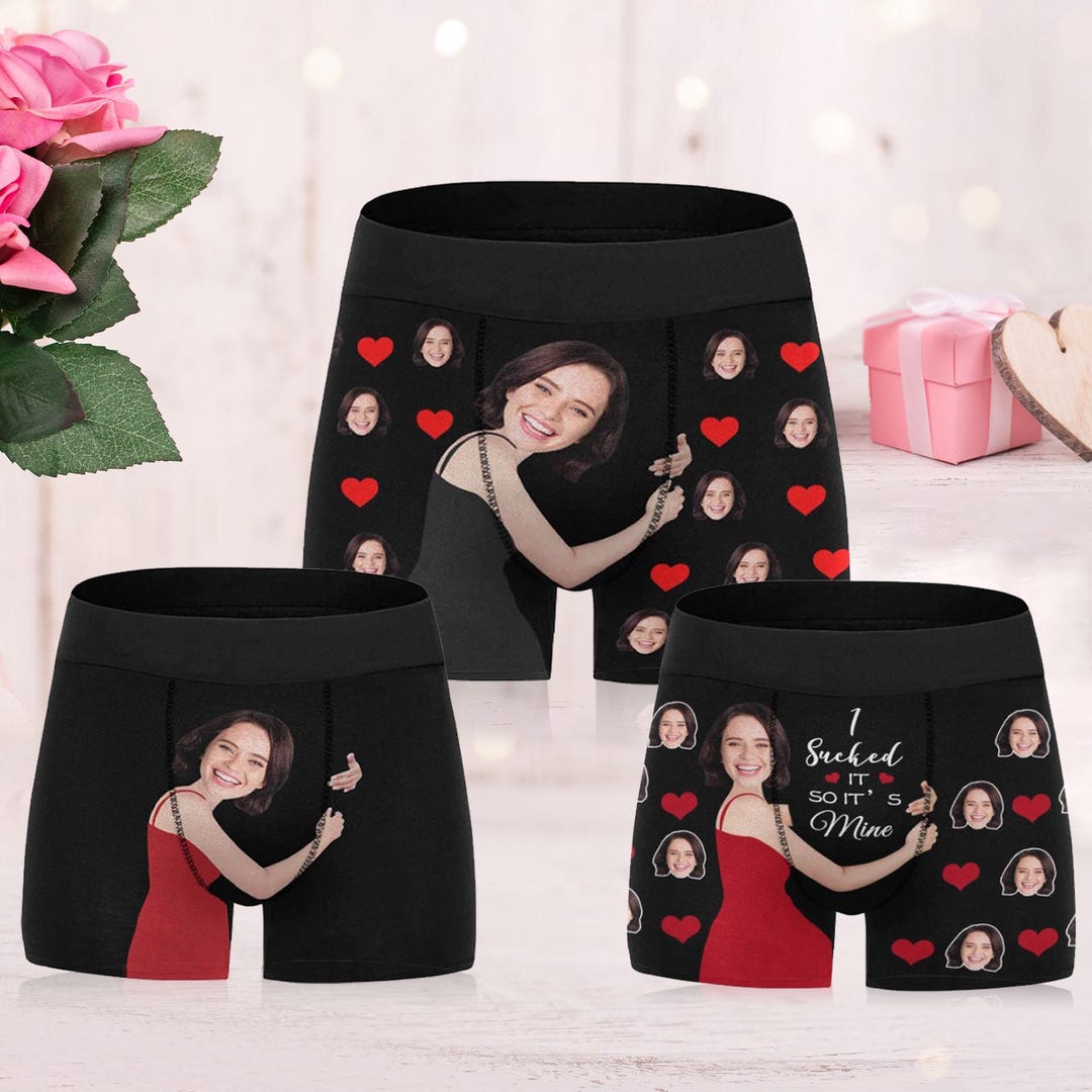Custom Boxer With Face Valentine's Day, Gift for Him Boxers Hugging ...