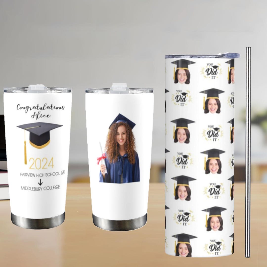 Custom Graduation Tumbler With Photo, Custom Name Tumbler, Personalize ...