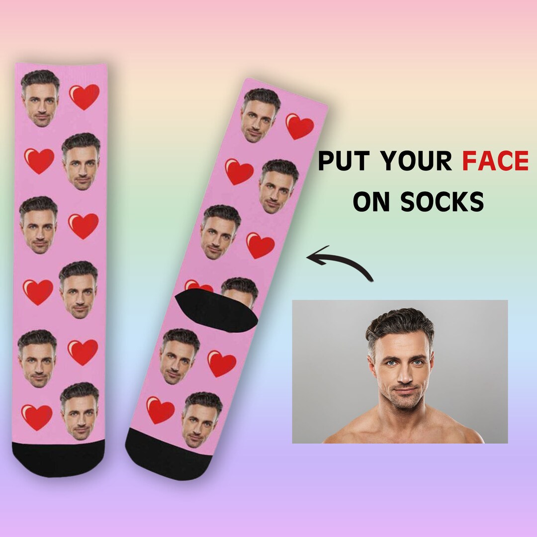 Custom Men Face Socks Personalized Socks Photo Gift Custom Printed ...
