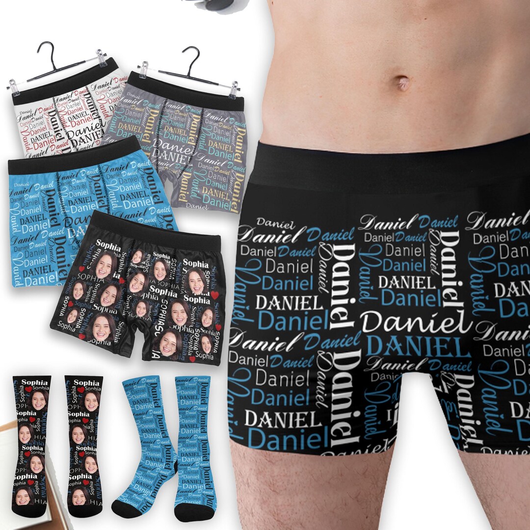Personalized Face and Name Underwear/socks, Custom Name Boxer ...