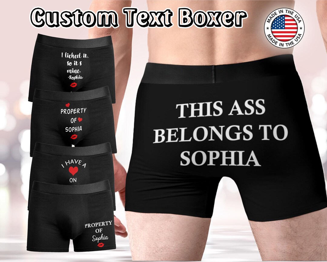 Personalized Text Boxer Briefs: Custom Underwear Gift - Etsy
