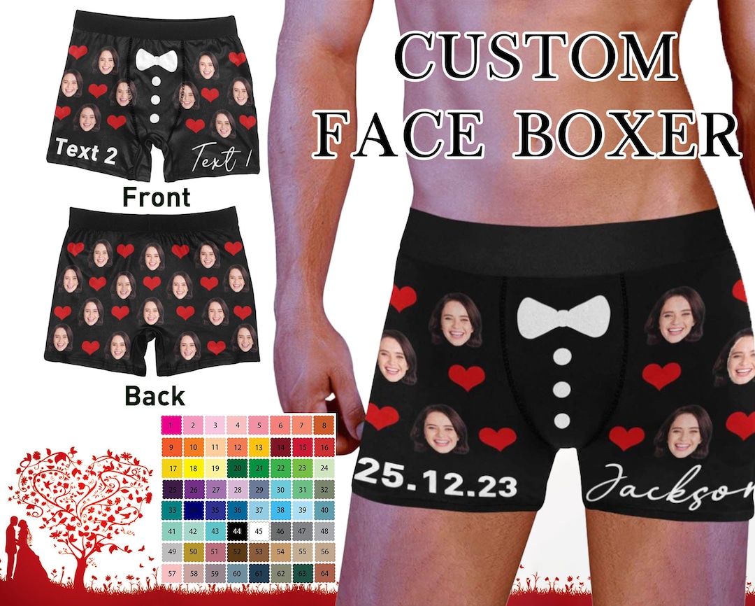 Custom Boxer With Face,personalized Picture Boxer Short With Face,face ...