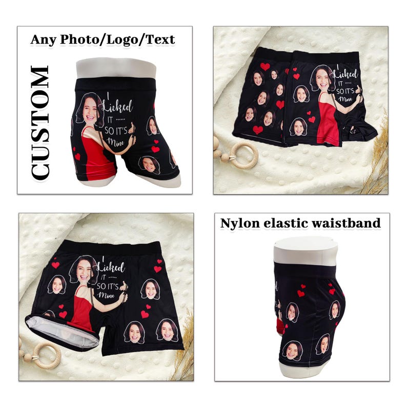 Custom Men's Boxers With Face, Print Personalized Photo on Underwear ...