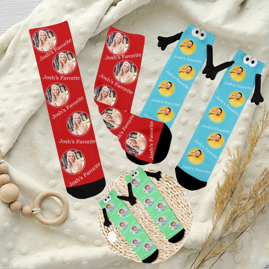 Custom Holding Hands Socks With Text, Personalized Photo Socks for ...