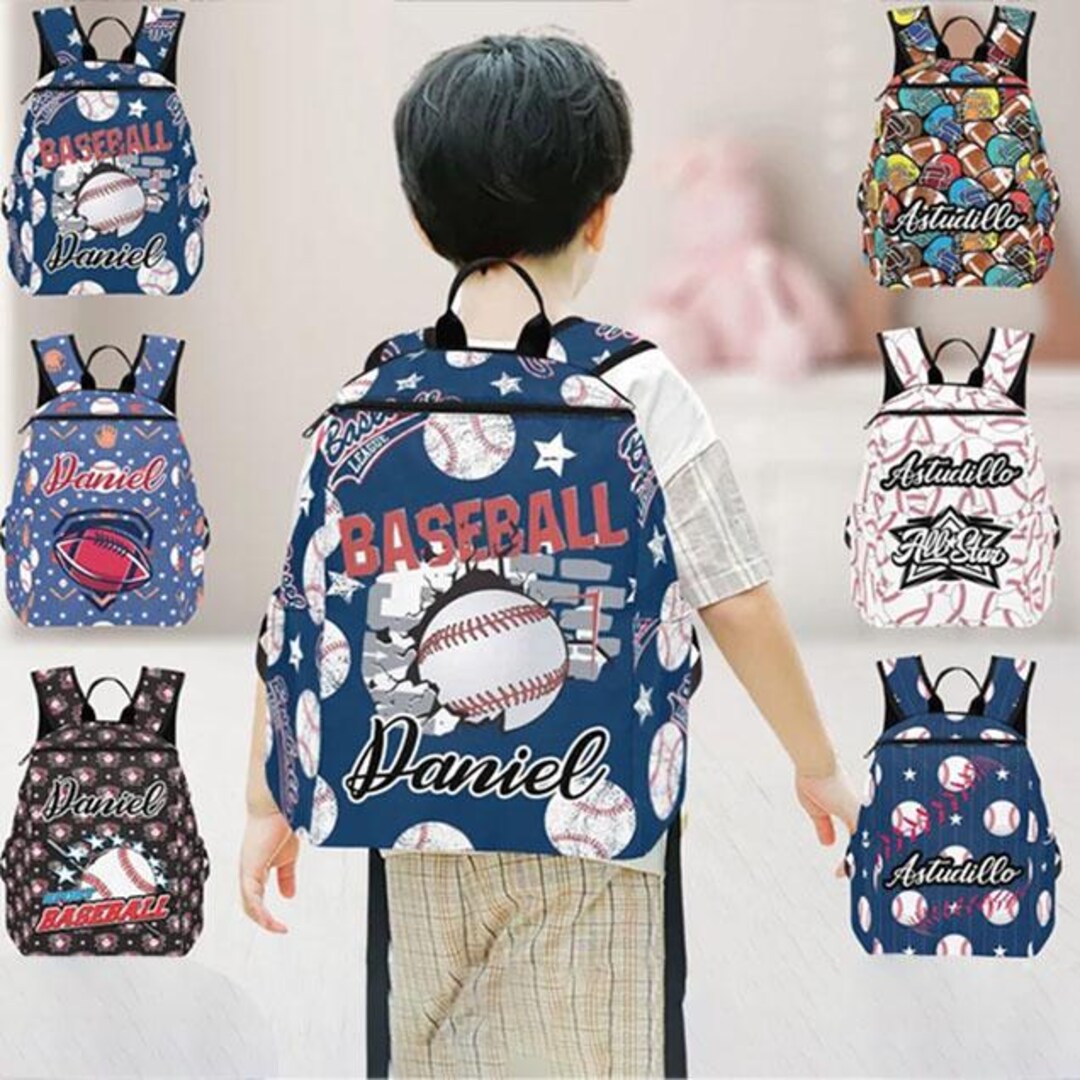 Personalized Baseball Backpack: Custom Name School Bag for Kids - Etsy