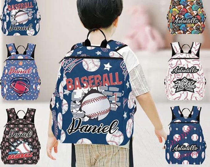 Personalized Boys/girls Backpack BASEBALL Backpack Bookbag - Etsy