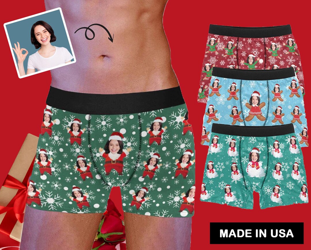 Custom Men's Boxers With Face, Print Personalized Photo on Underwear ...