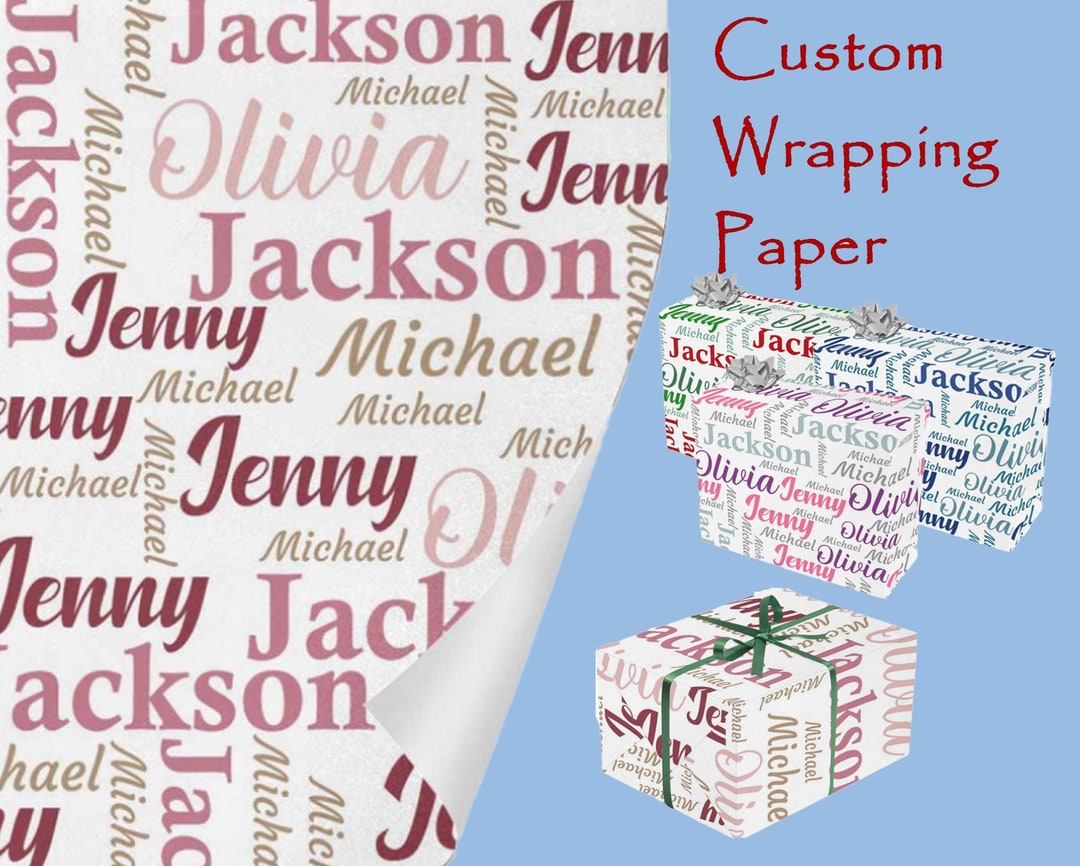 Custom Wrapping Paper With Name,custom Christmas Gift Wrapping Paper ...