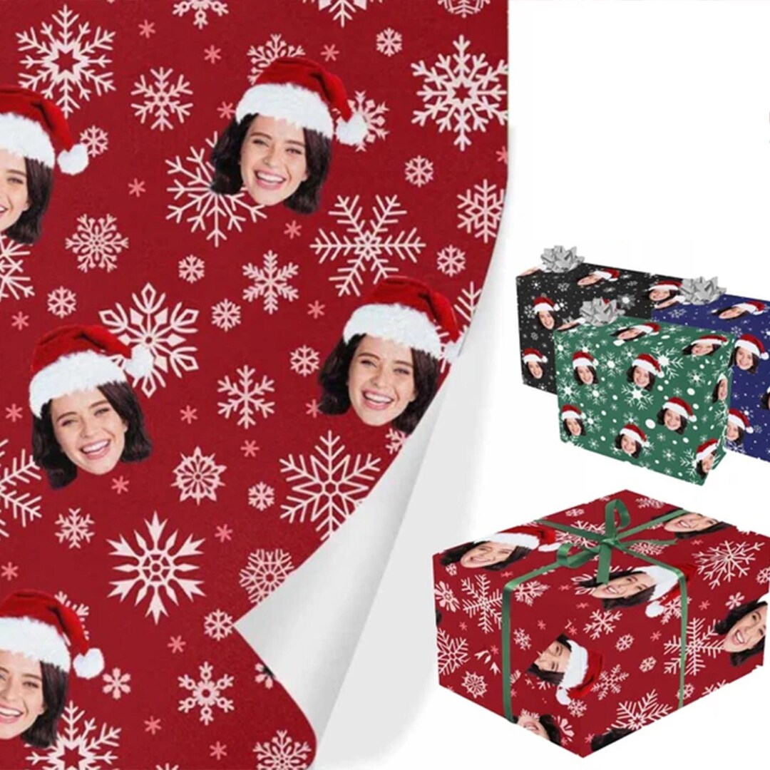 Custom Face Christmas Wrapping Paper: Personalized Photo Gift Wrap - Etsy