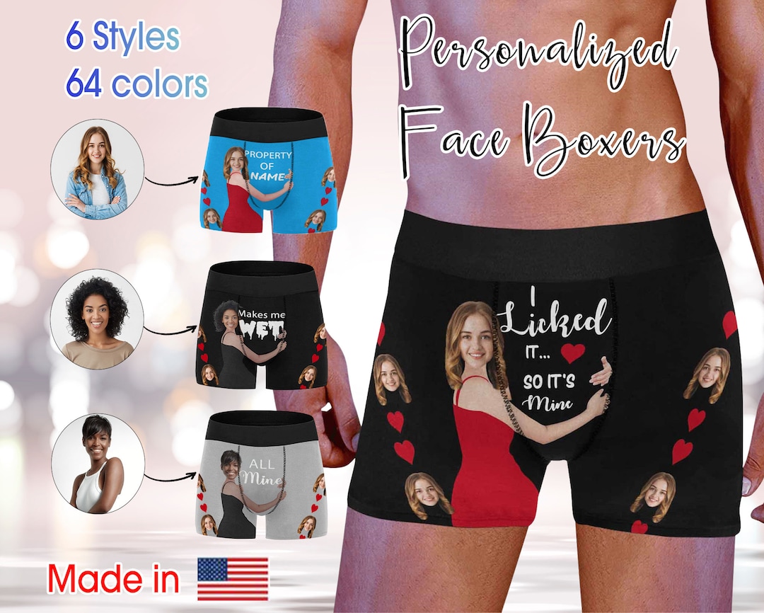 Custom Boxers Photo, Custom Men's Boxers With Face, Print Personalized ...