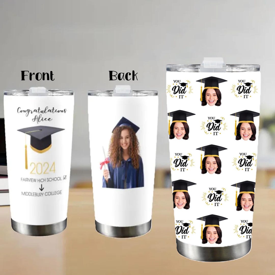 Custom Graduation Tumbler With Photo, Custom Name Tumbler, Personalize ...