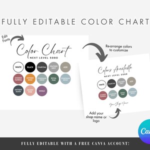 Next Level 5080 Color Chart Size Chart, 5080 Size Chart, Editable Color ...