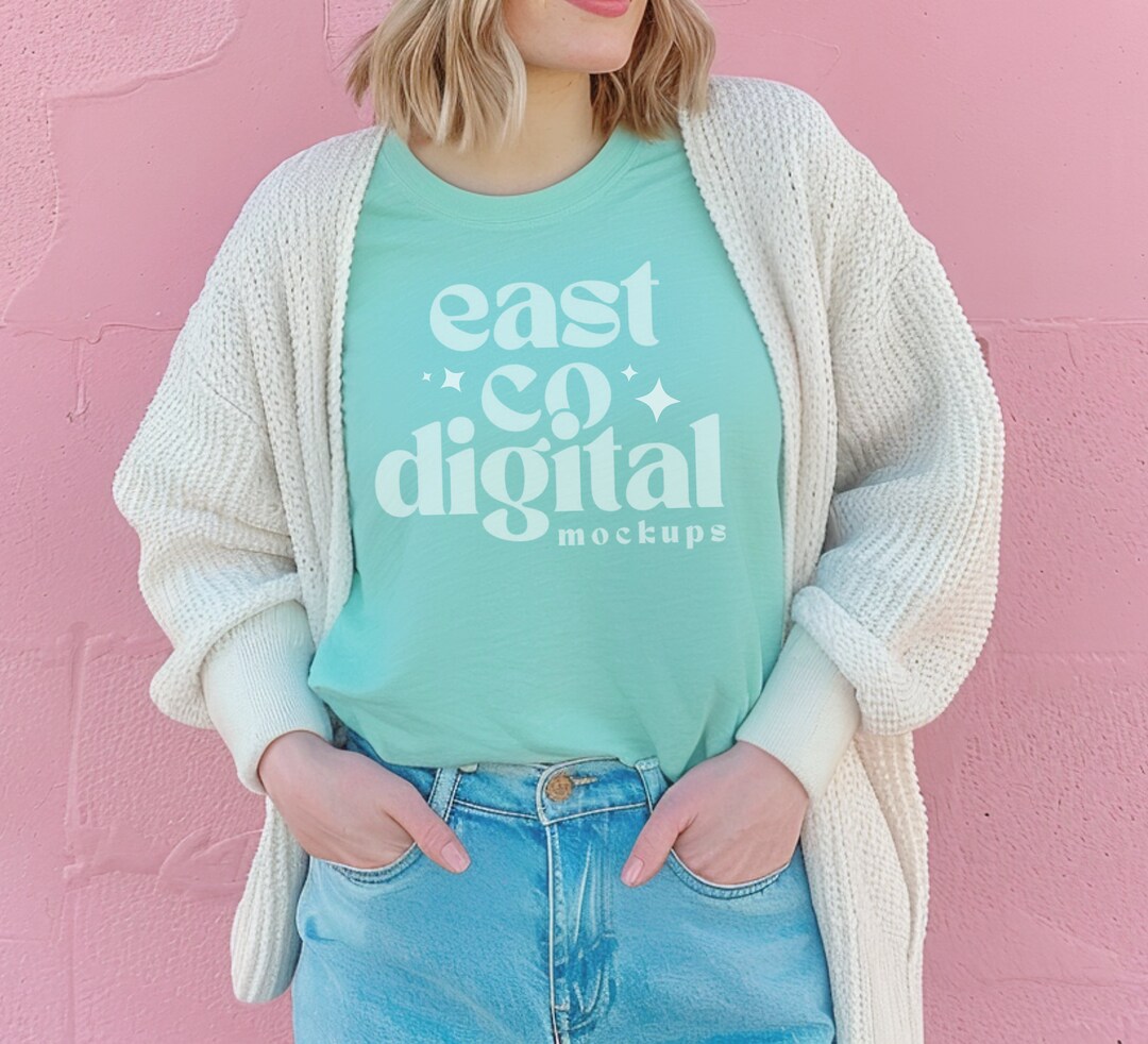 Chalky Mint Comfort Colors T-shirt Mockup (PNG) - Etsy