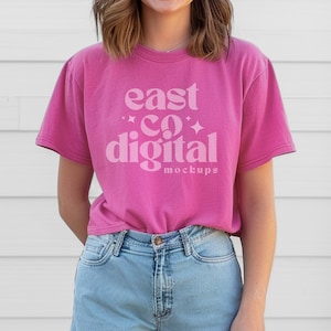 Gildan 64000 Heather Berry, Gildan T-shirt Mockup, Gildan 64000 Berry ...