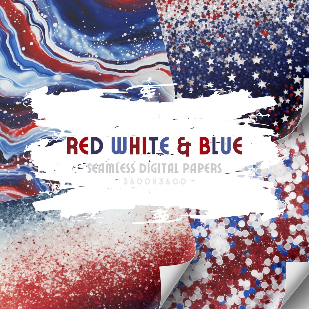 Red White Blue Digital Paper Seamless Pattern Scrapbook Paper USA ...