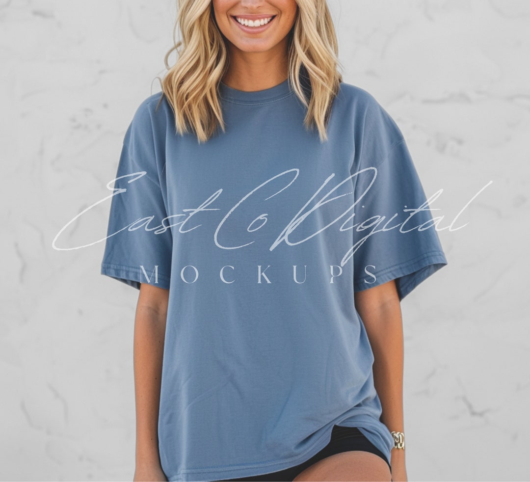 Comfort Colors Blue Jean Mockup, C1717 Mockup, Comfort Oversized Mockup ...