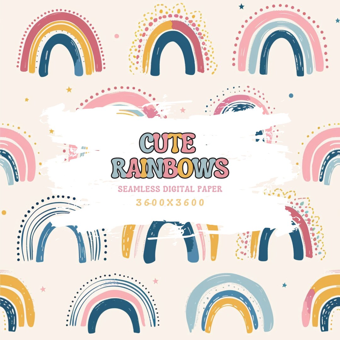 Rainbow Digital Paper, Rainbow Pastel Digital Papers, Rainbow Patterns ...