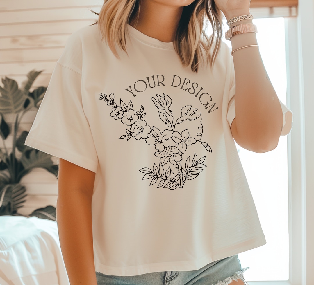 Ivory Boxy Tee Comfort Colors Mockup, Ivory 3023CL Mockup, CC Boxy T ...