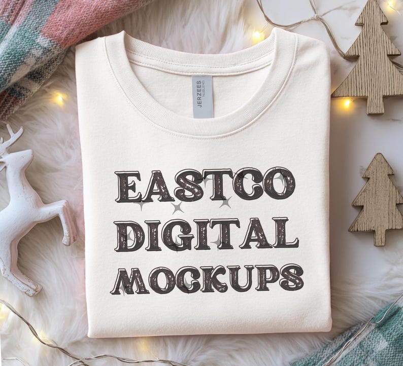 Jerzees 562MR Mockup Sweet Cream Heather, Christmas Sweatshirt PNG ...