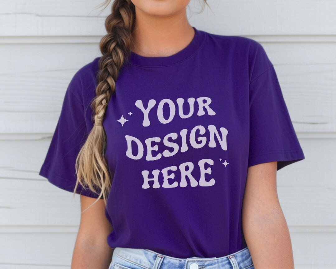 Purple Mockup Gildan 5000 Mockup Purple T-shirt Mockup Gildan 5000 ...