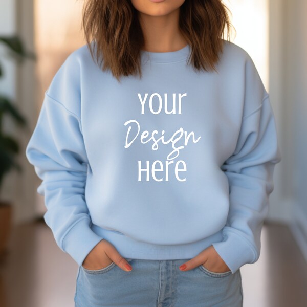Light Blue Crewneck - Etsy