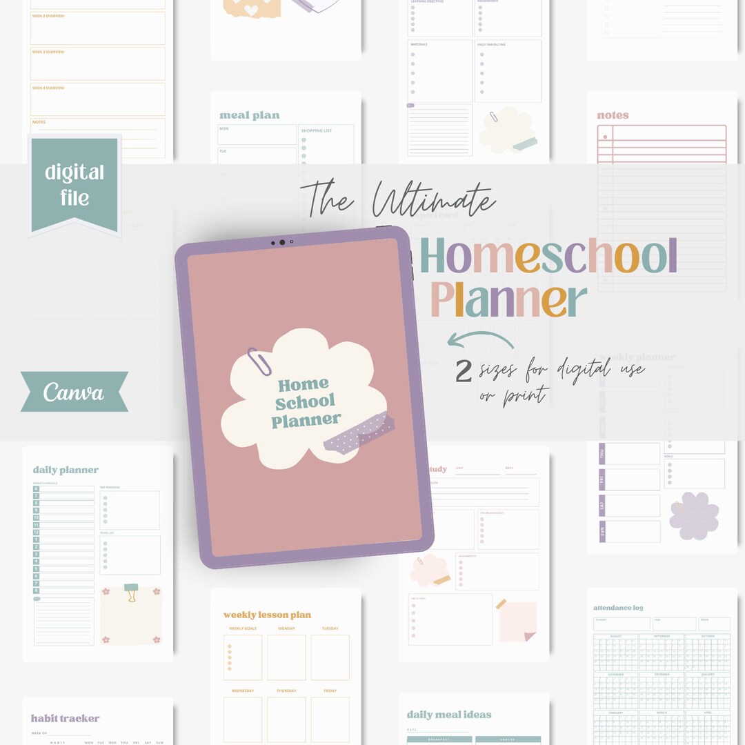 Homeschool Planner Digital Homeschool Planner Homeschool - Etsy