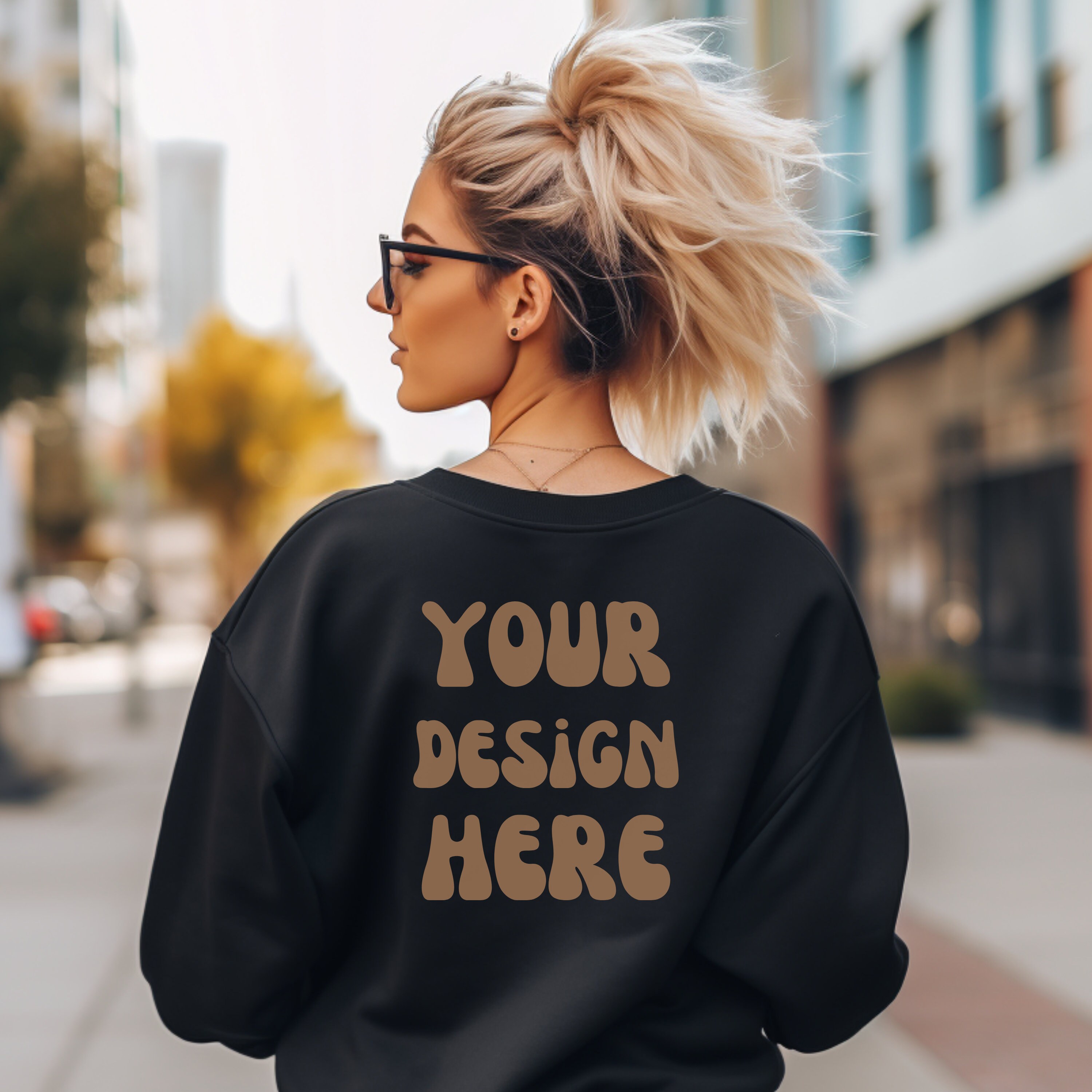 Gildan 18000 Back Mockup Gildan Mockup Black Back of - Etsy