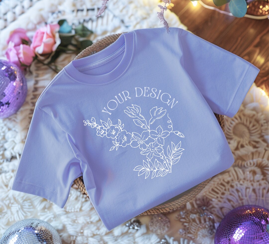 Gildan 5000 Violet, Purple Shirt Mockup, Gildan 5000 Flat Lay Mockup ...