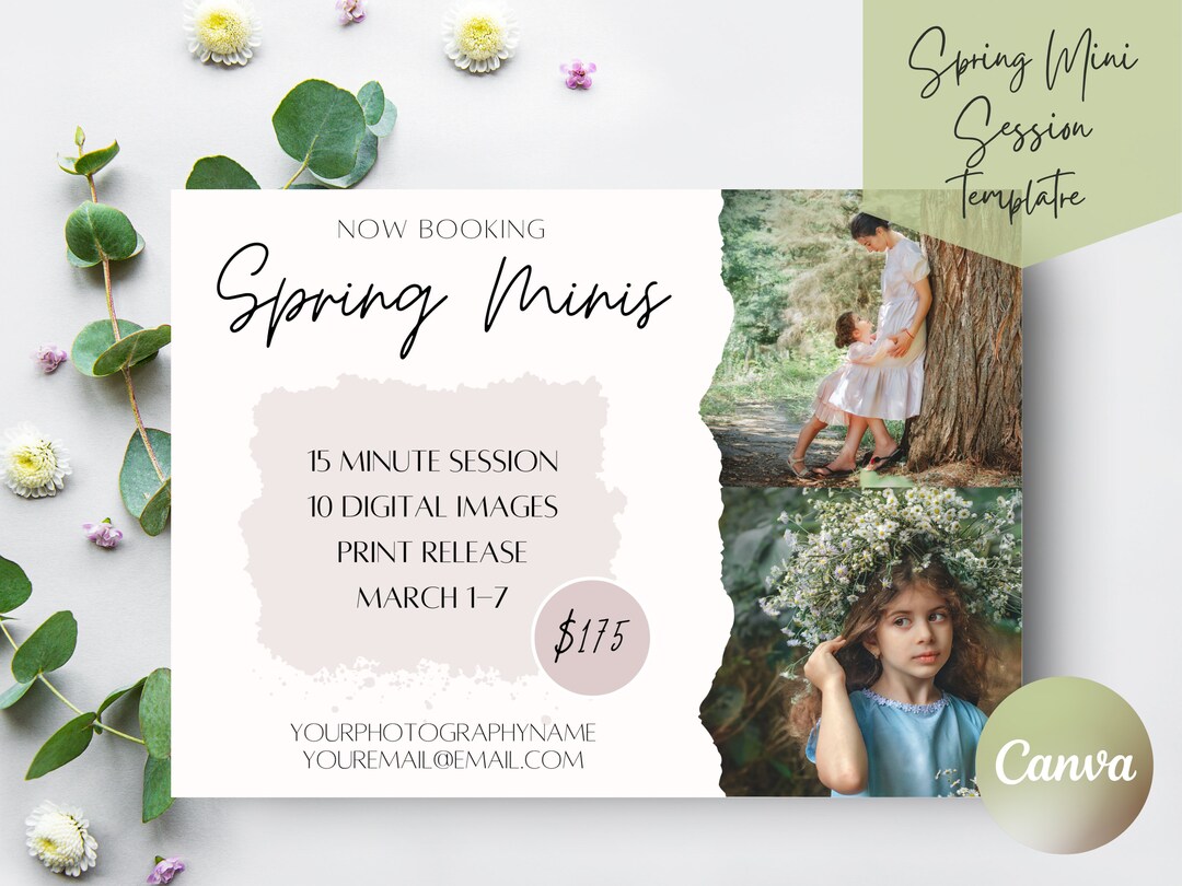 Spring Mini Session Template, Photography Templates Digital, Spring ...