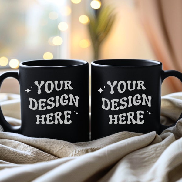 Custom Black Mug Two Sides - Etsy
